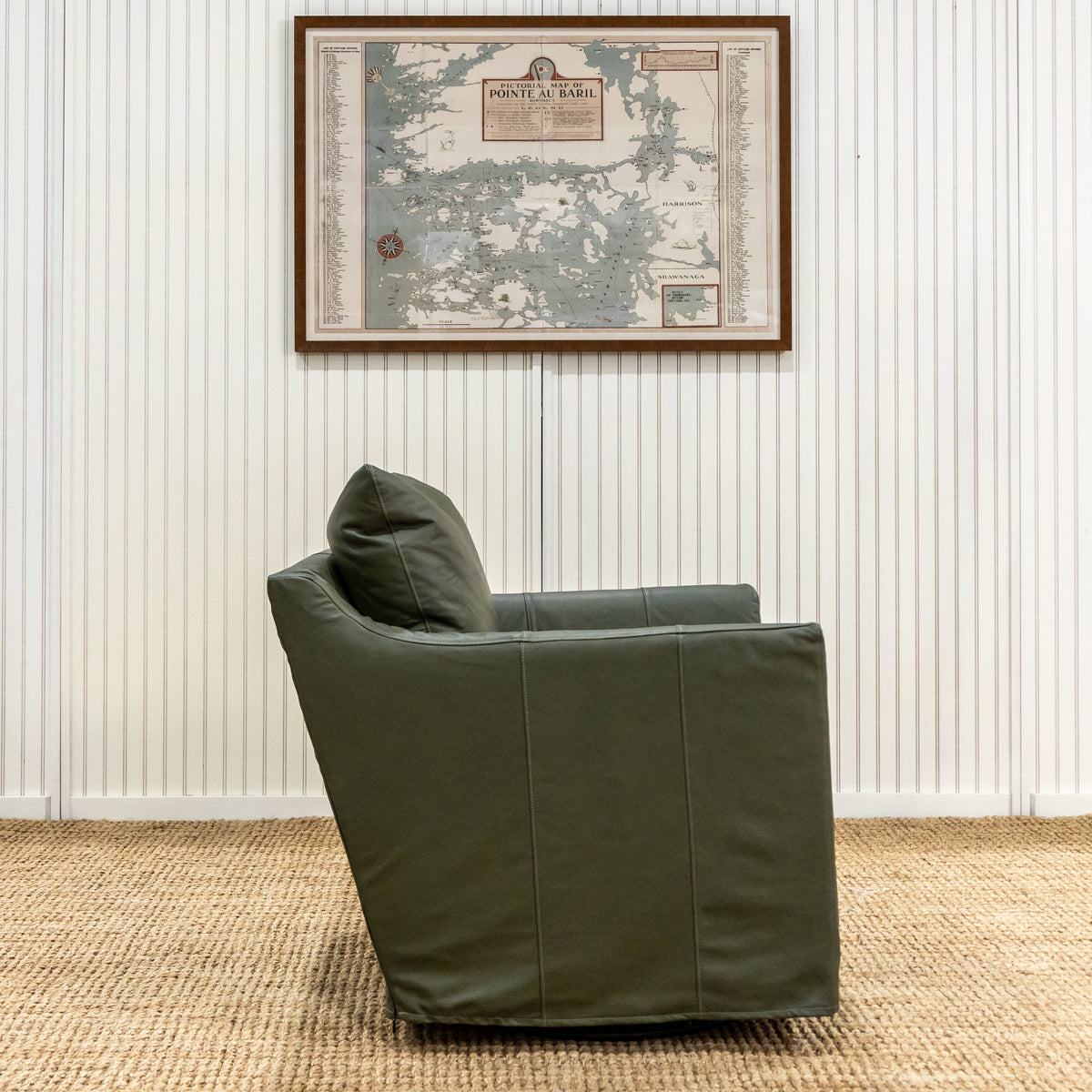 Bayview Leather Swivel Glider - Slipcovered – simplycottage