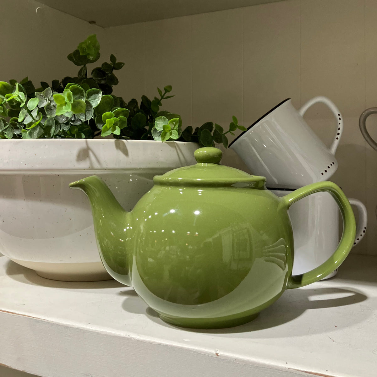 Olive Green Teapot – simplycottage