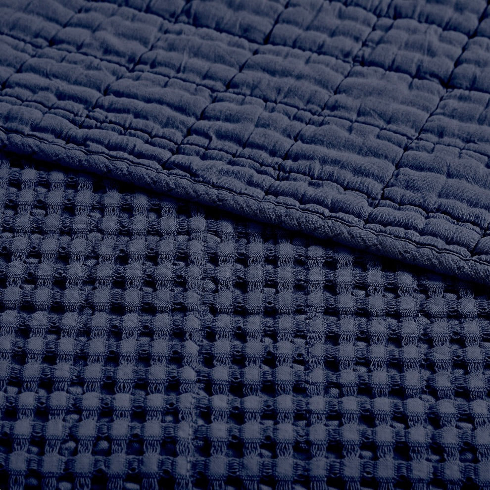 Quilt - Navy Waffle Quilted – simplycottage