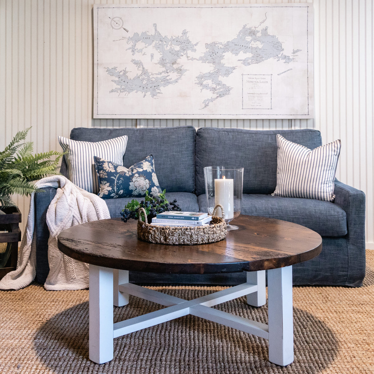 Coffee Table Round Cross Base – simplycottage