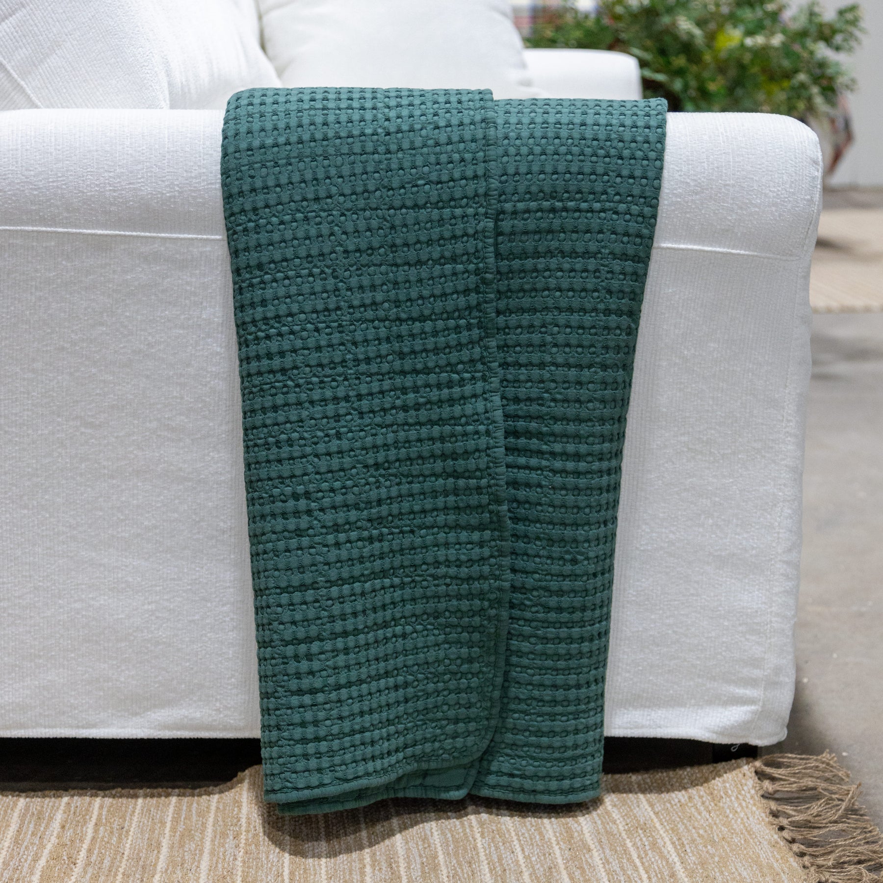 green waffle throw